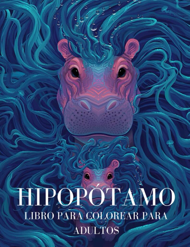 Libros para colorear de hipopótamos - Libros para colorear