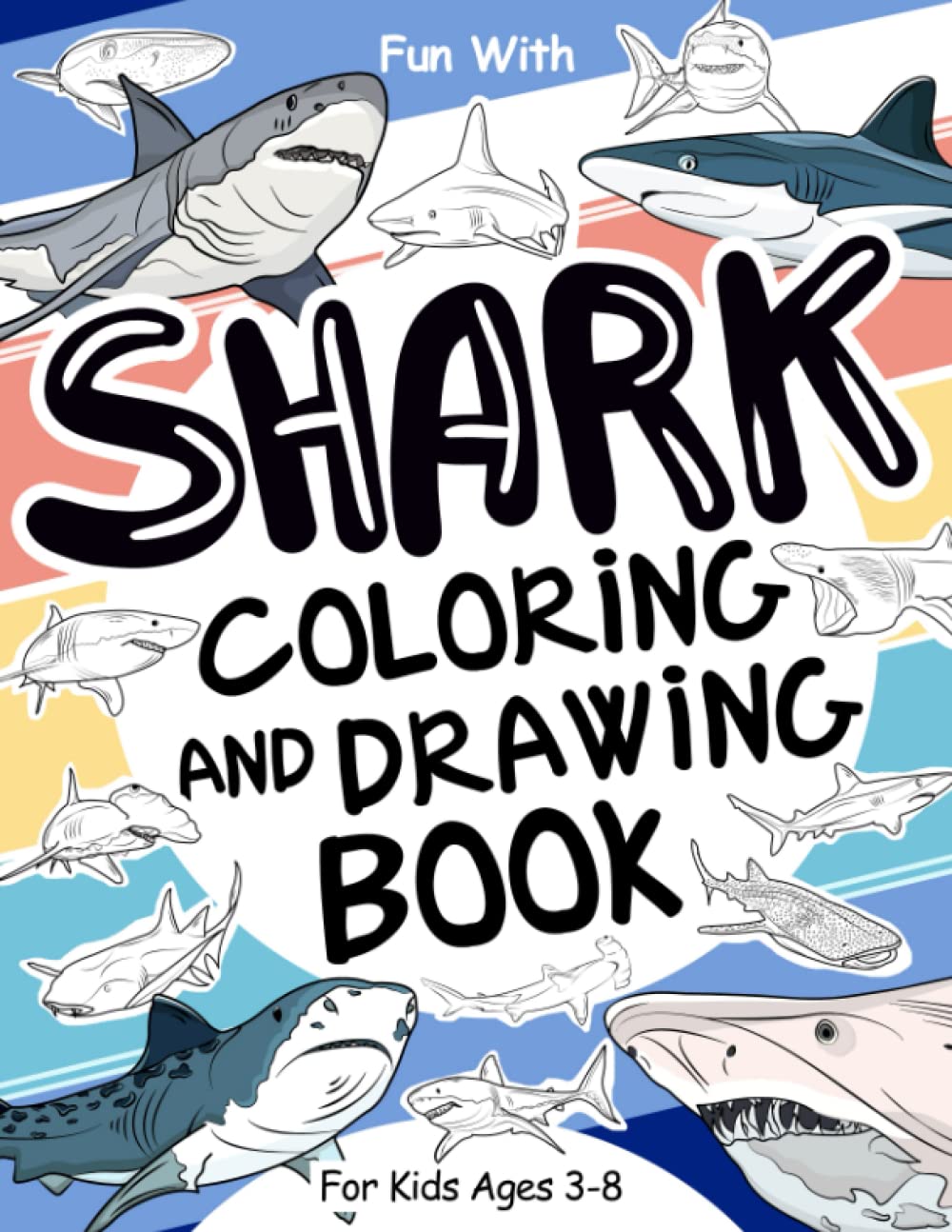 Libros para colorear de tiburones - Libros para colorear