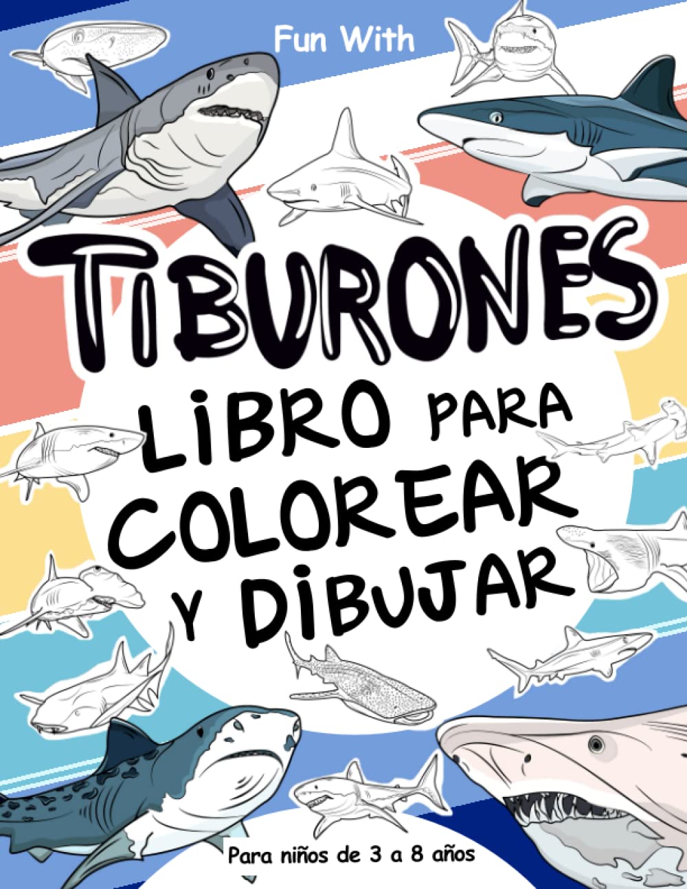 Libros para colorear de tiburones - Libros para colorear