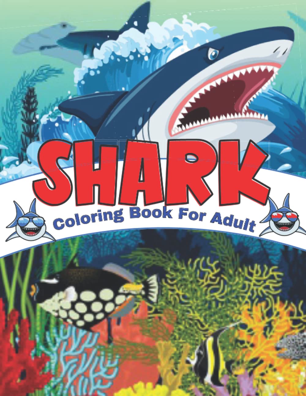 Libros para colorear de tiburones - Libros para colorear